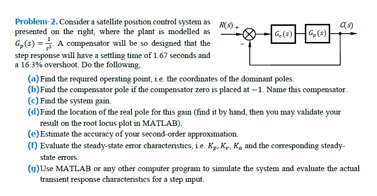 Solved Problem-2. ﻿Consider a satellite position control | Chegg.com