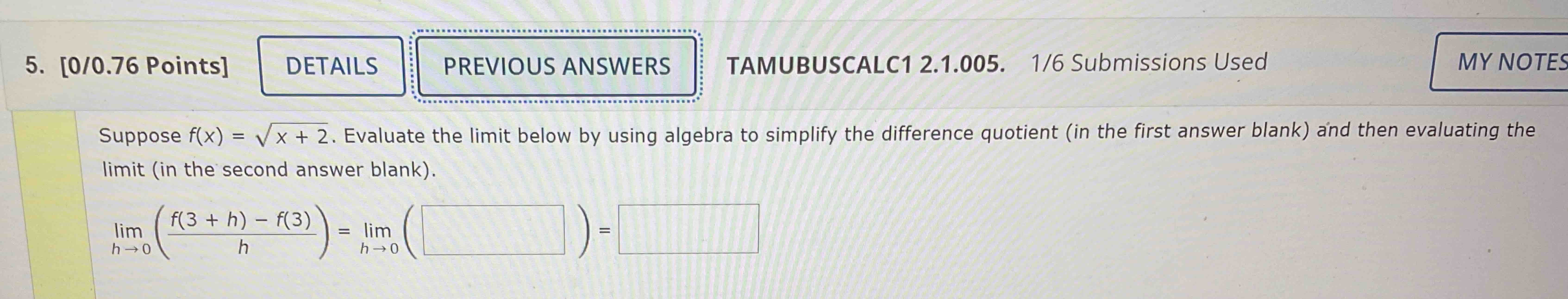 Solved Suppose f(x)=x+22. ﻿Evaluate the limit below by using | Chegg.com