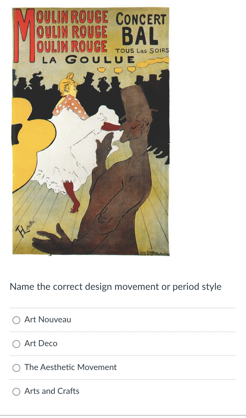 Solved Name the correct design movement or period styleArt | Chegg.com