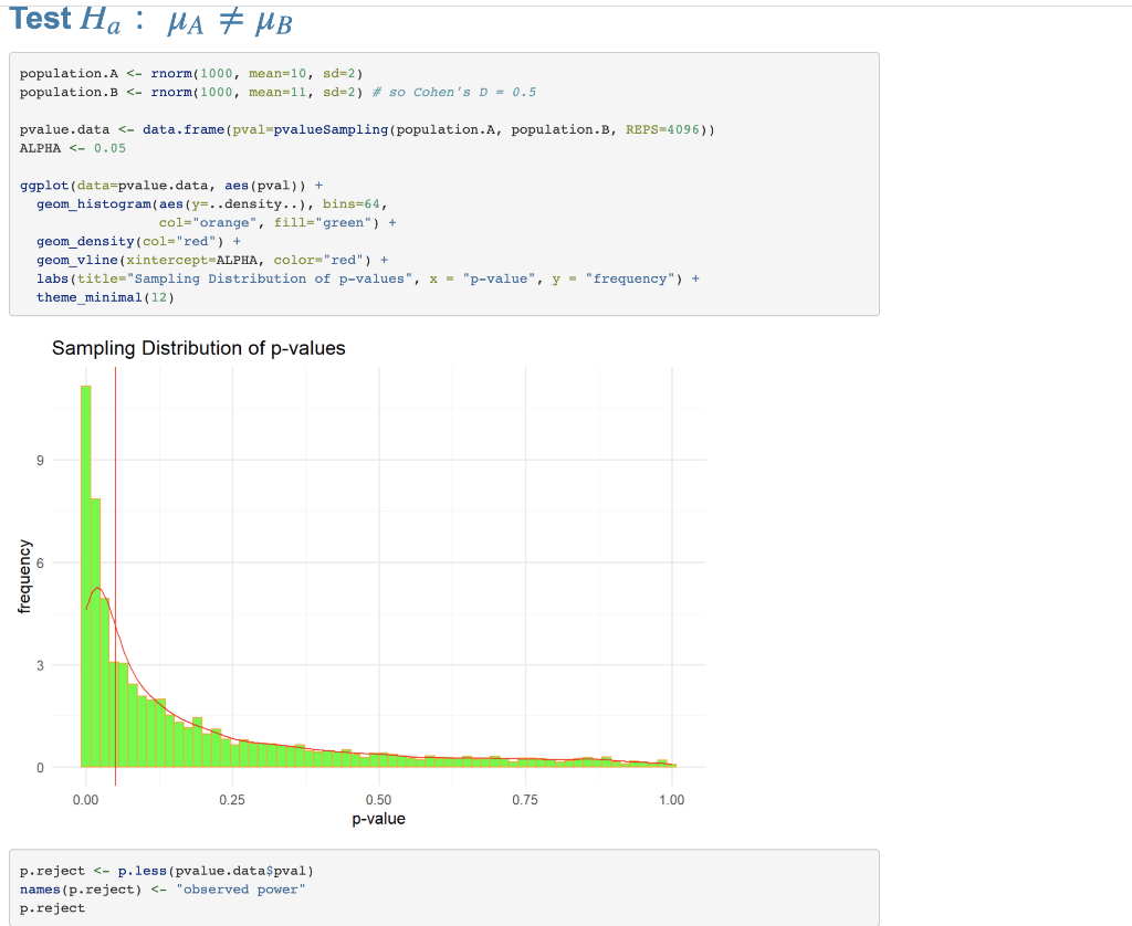 Generate a p-value Here's how to use R for a | Chegg.com