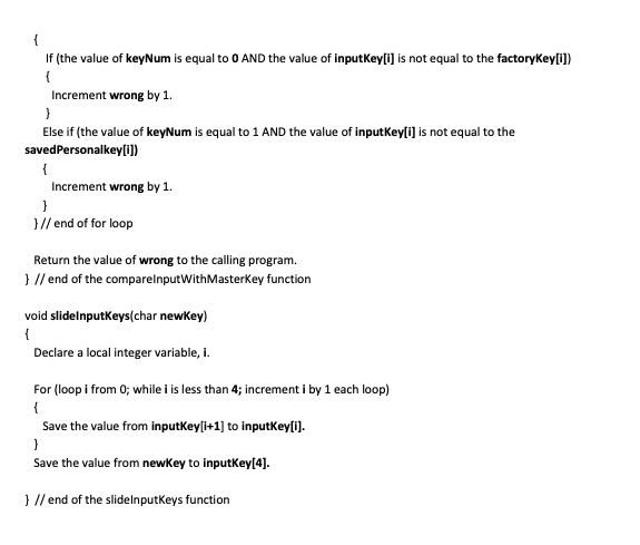 Final Project Pseudo Code: (Please follow the Final | Chegg.com