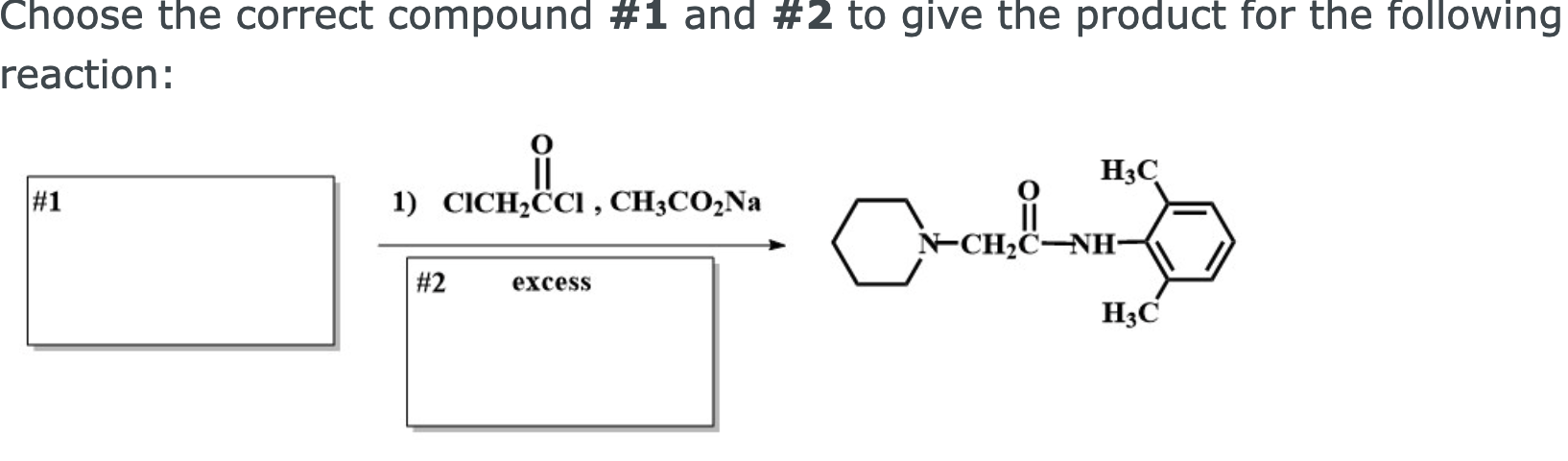 Solved Choose the correct compound #1 and #2 to give the | Chegg.com