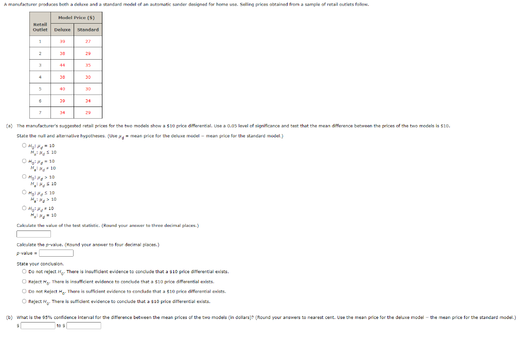 Solved nale consumers is assumed to be $35, and the standard | Chegg.com