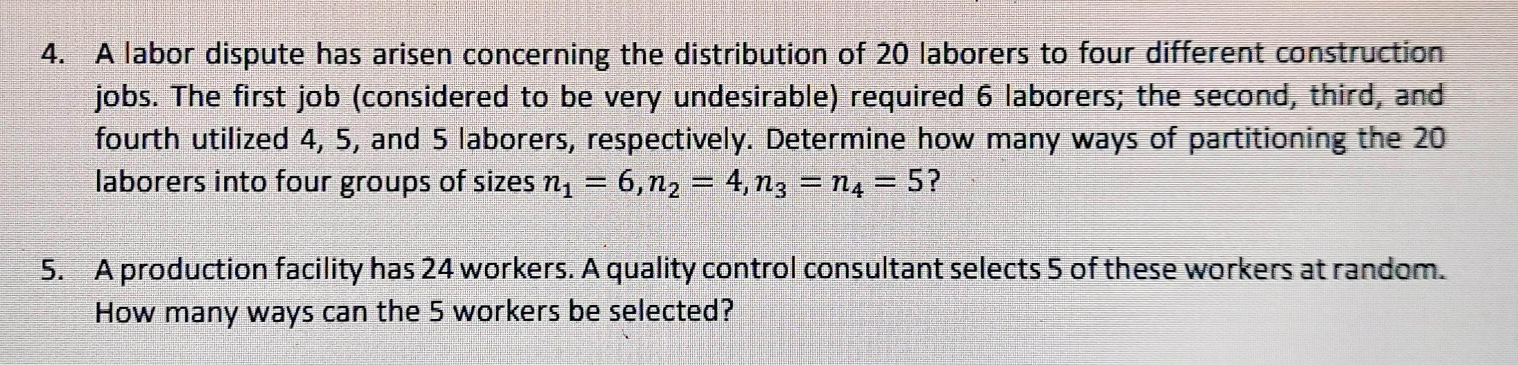 Solved 4. A labor dispute has arisen concerning the | Chegg.com