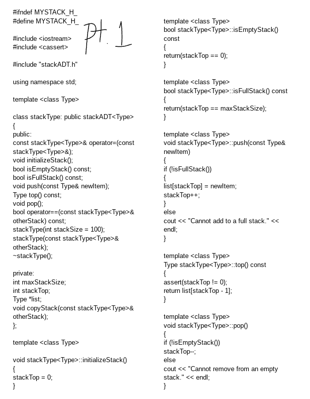 Solved Use the stackADT class and stackType classes given to | Chegg.com