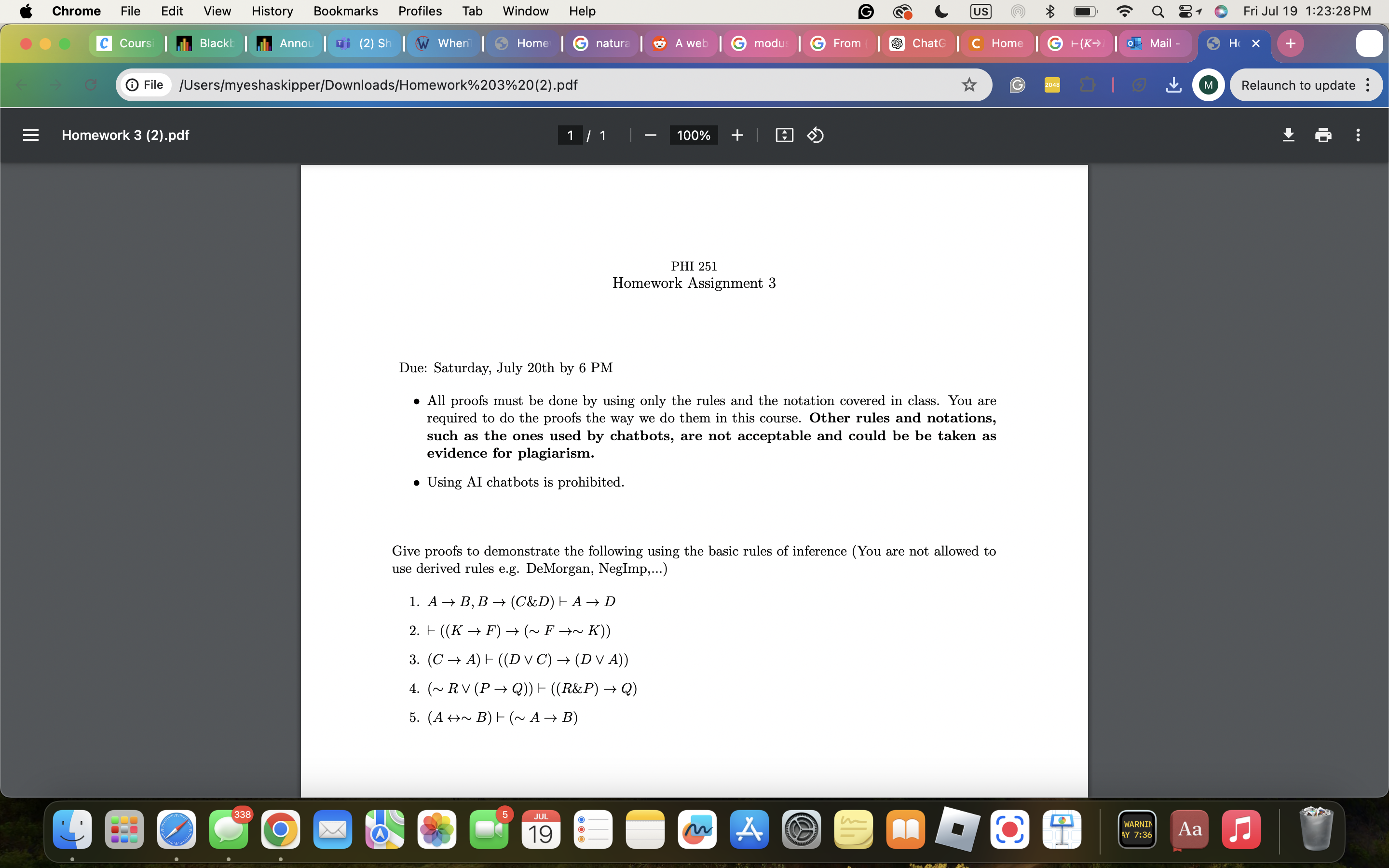 Solved All proofs must be done by using only the rules and | Chegg.com