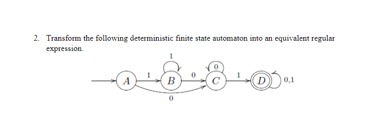 Solved 2. Transform the following deterministic finite state | Chegg.com