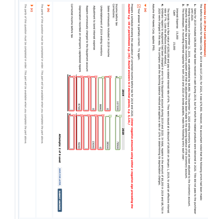 Solved Exercise 21-20 (Part Level Submission) The before-tax | Chegg.com