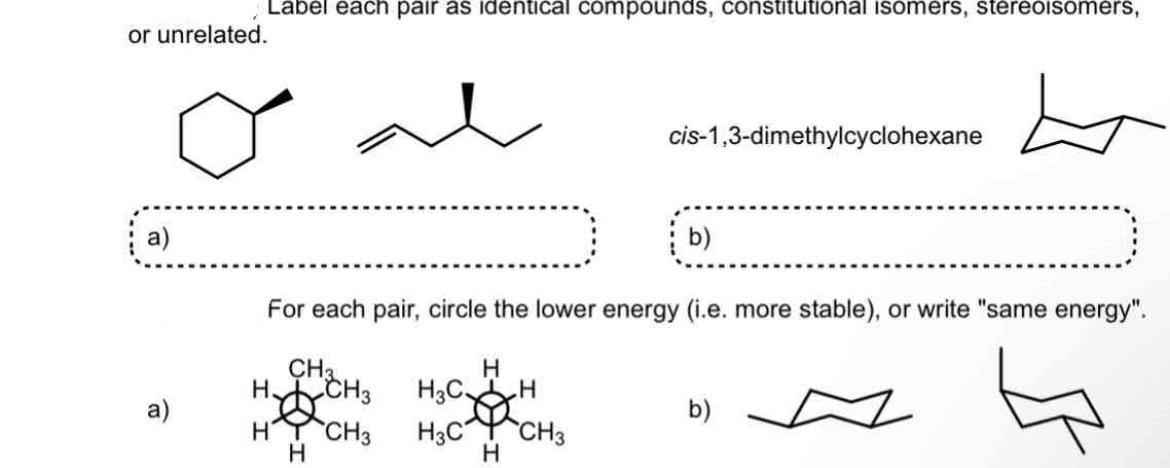 Solved Label each pair as identical compounds, | Chegg.com