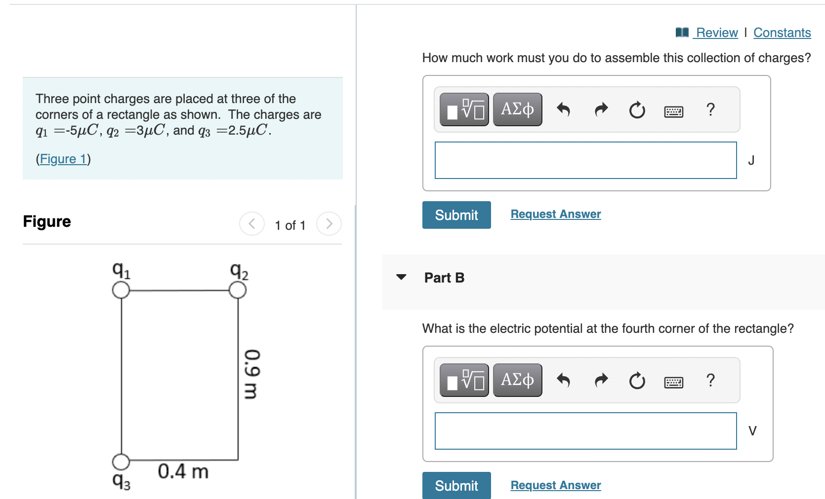 Solved es?Three point charges are placed at three of | Chegg.com