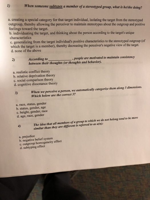 Solved 1) When someone subtypes a member of a stereotyped | Chegg.com