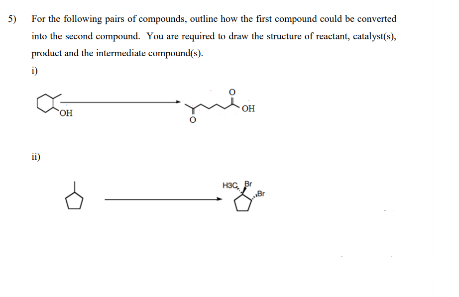 Solved 5) For the following pairs of compounds, outline how | Chegg.com