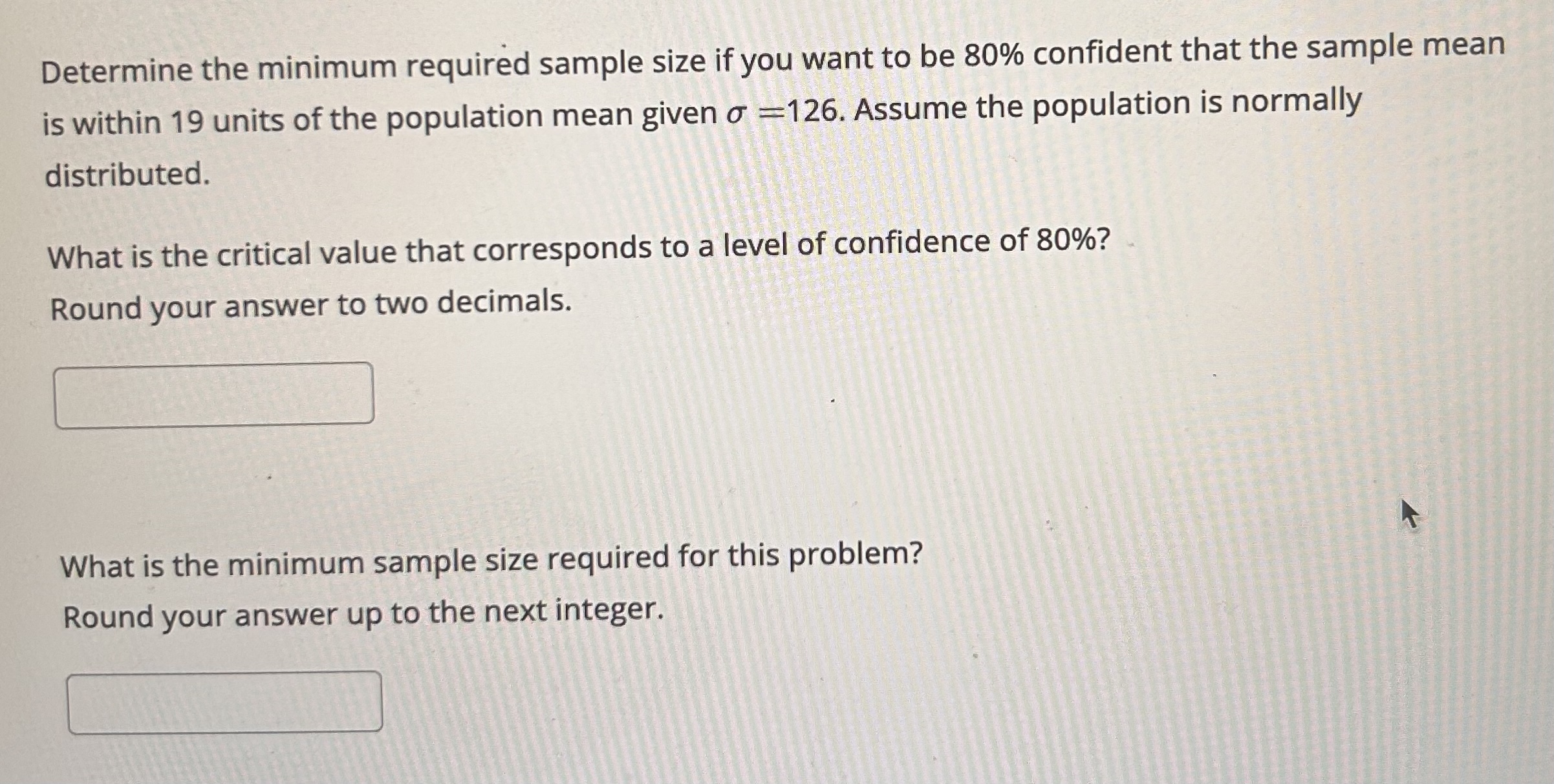 Solved Determine the minimum required sample size if you | Chegg.com