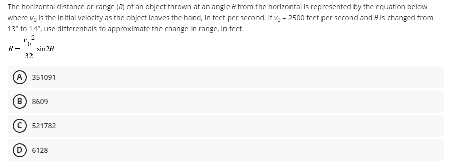 Solved The horizontal distance or range (R) of an object | Chegg.com