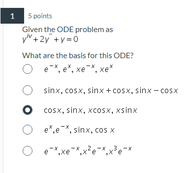 Solved 1 5 points Given the ODE problem as y + 2y + y = 0 | Chegg.com