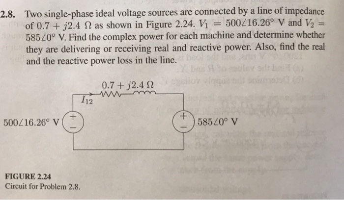 Solved Two single-phase ideal voltage sources are connected | Chegg.com