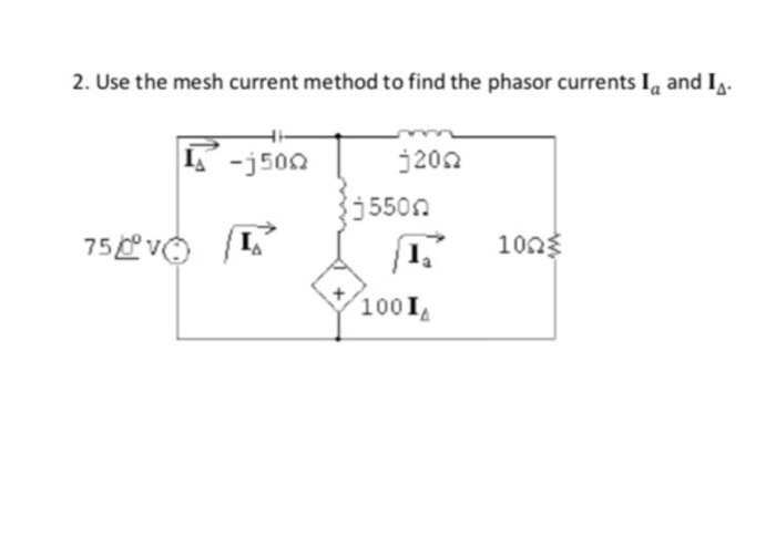 Solved Use the mesh current method to find the phasor | Chegg.com