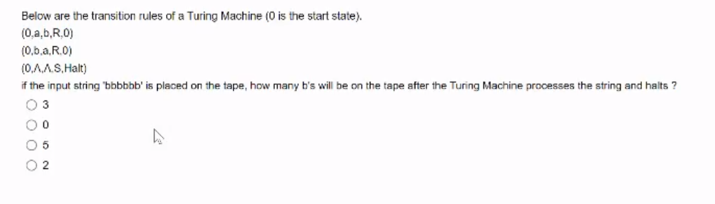 Solved Below are the transition rules of a Turing Machine (0 | Chegg.com