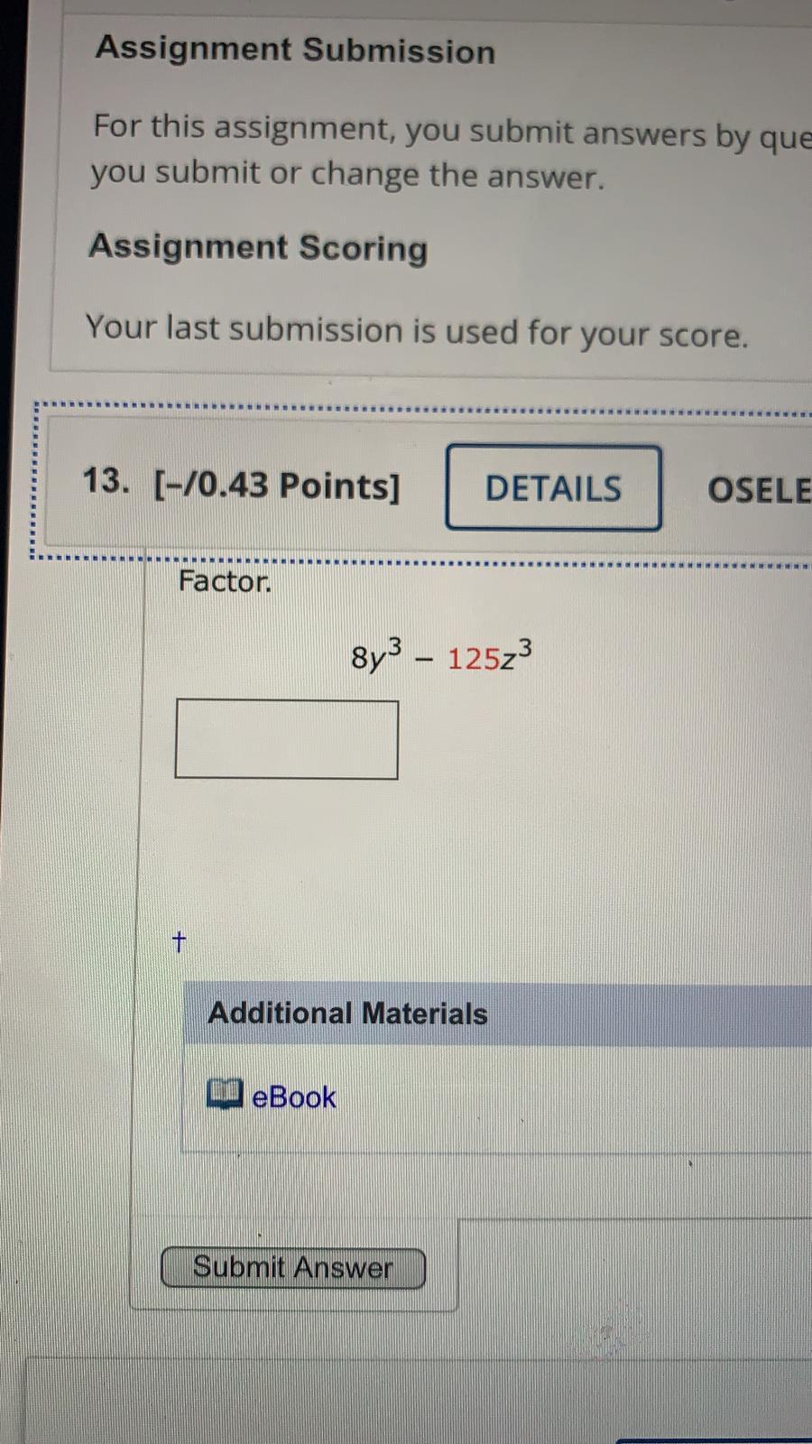 Solved Assignment Submission For this assignment, you submit | Chegg.com