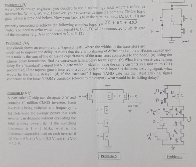 Solved Problem: 4/8]As a CMOS design engineer, you decided | Chegg.com