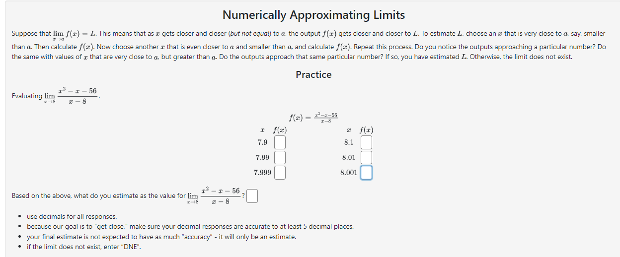 Solved Numerically Approximating Limits Suppose that | Chegg.com