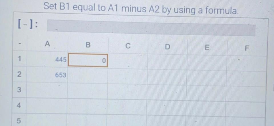 Solved Set B1 equal to A1 minus A2 by . sing a formula. | Chegg.com