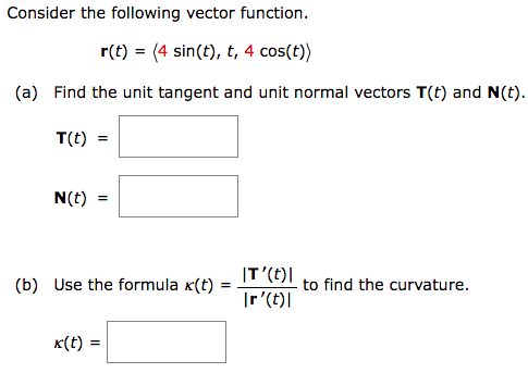 Solved Consider the following vector function. | Chegg.com