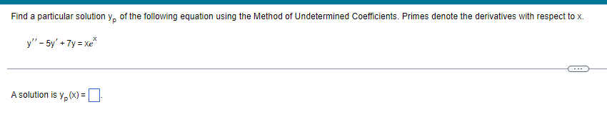 Solved Find a particular solution yp of the following | Chegg.com