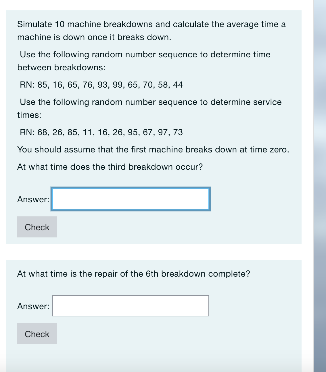 Solved Monte Carlo Simulation Problem \#3: Tuscon Mills At | Chegg.com