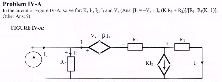 Solved Problem IV-A In the circuit of Figure IV-A, solve | Chegg.com