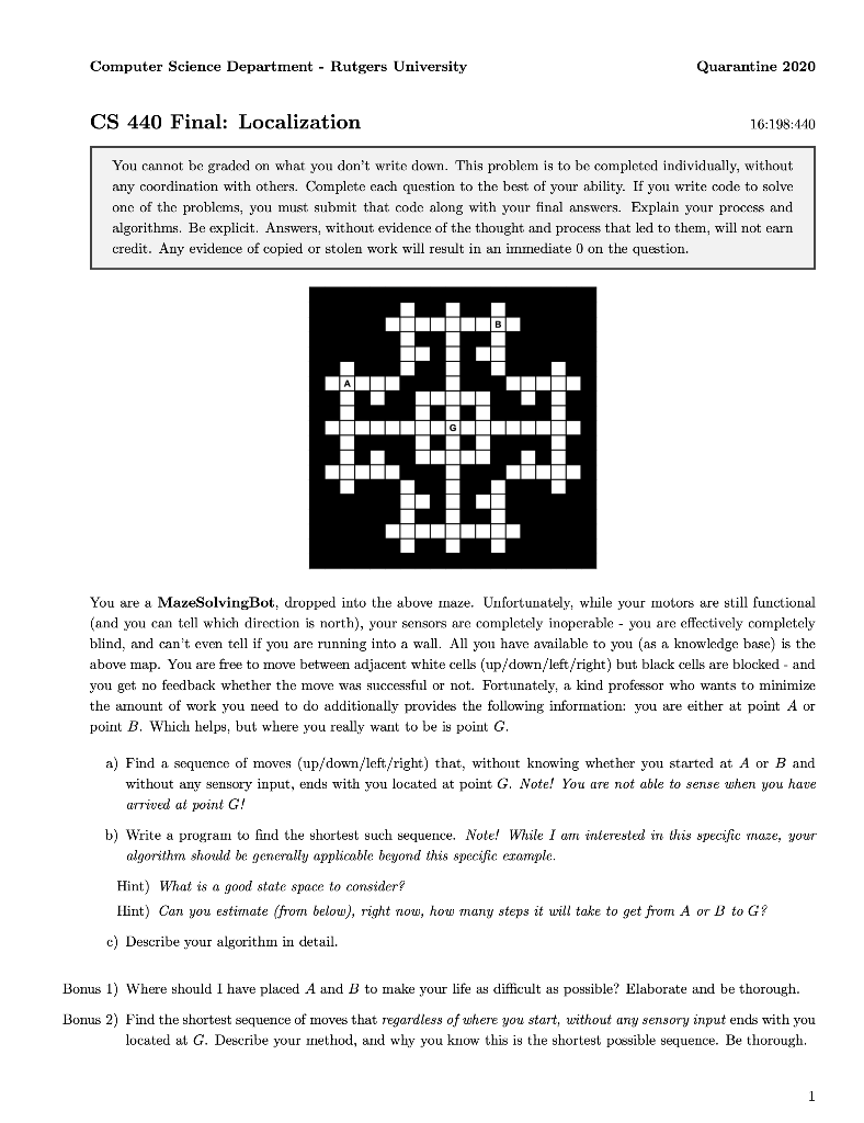 Computer Science Department - Rutgers University | Chegg.com