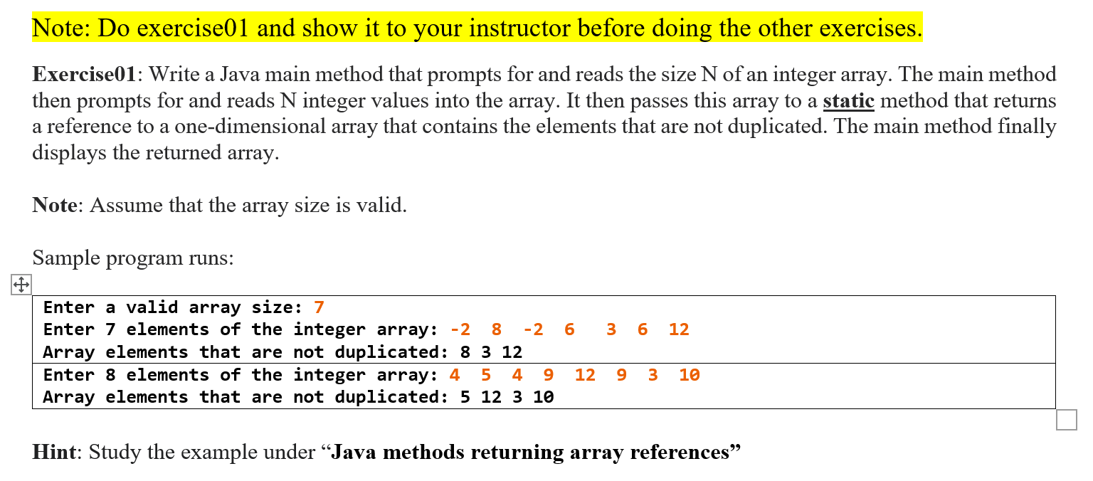 Solved Note: Do exercise01 and show it to your instructor | Chegg.com
