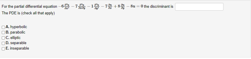 Solved 32 7 Bry For the partial differential equation The | Chegg.com