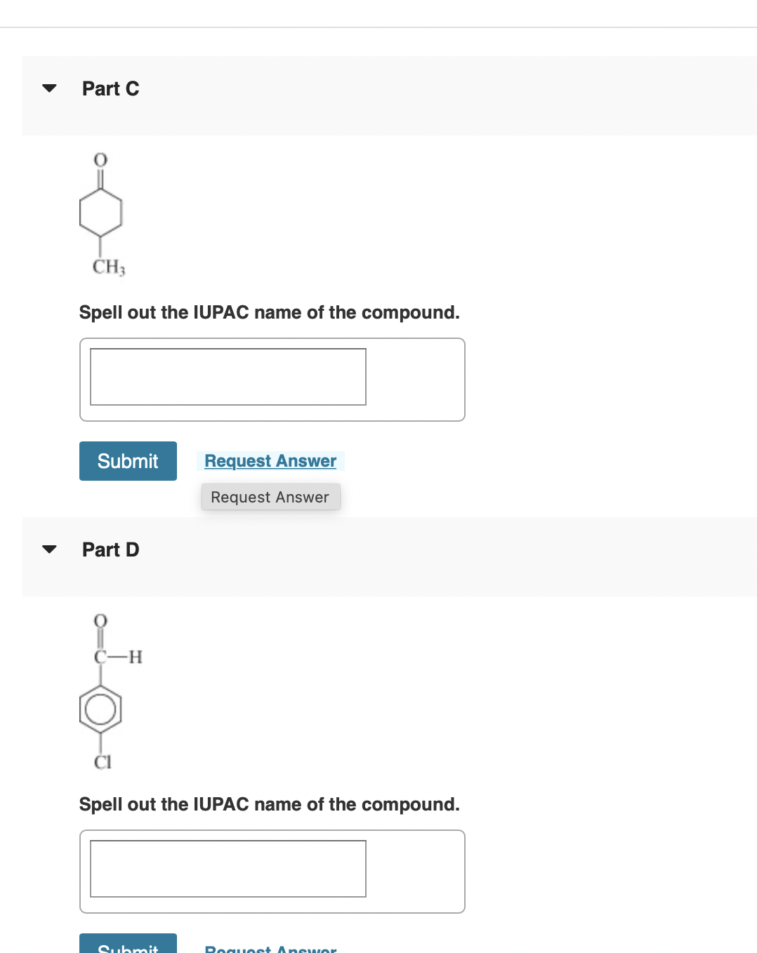 Solved Spell out the IUPAC name of the compound. Part D | Chegg.com