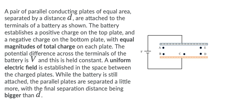 Solved E A pair of parallel conducting plates of equal area, | Chegg.com