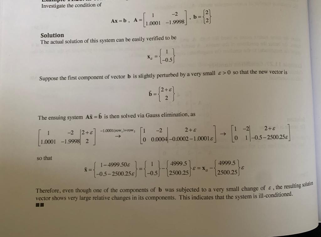A linear system Ax=b, its actual solution xa, and a | Chegg.com
