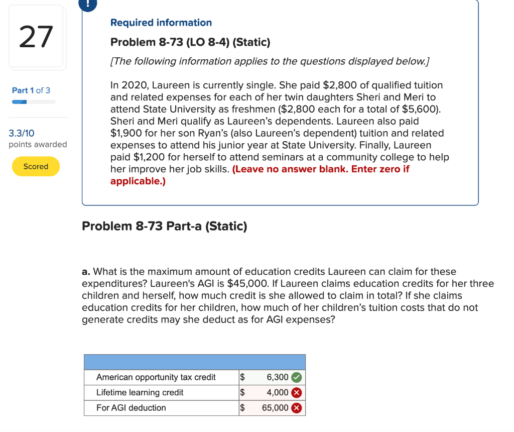 Solved Required information 27 Problem 8-73 (LO 8-4) | Chegg.com