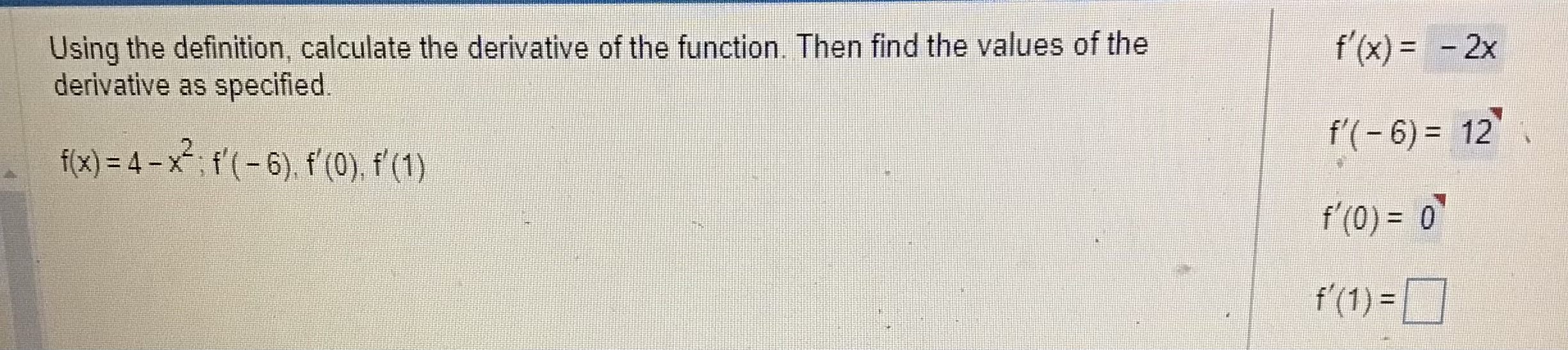 Solved Using the definition, calculate the derivative of the | Chegg.com