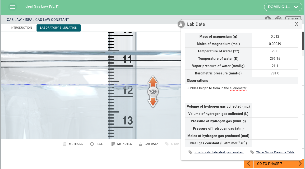Solved Ideal Gas Law (VL 11) DOMINIQU... GAS LAW • IDEAL GAS | Chegg.com