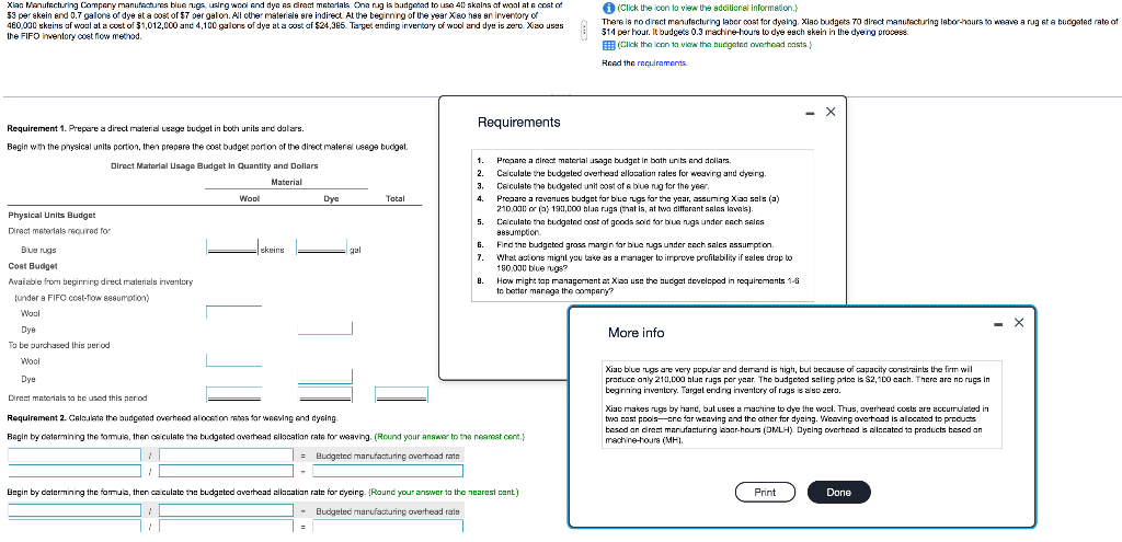 Requirement 4. Calculate the budgeted cost of goods | Chegg.com