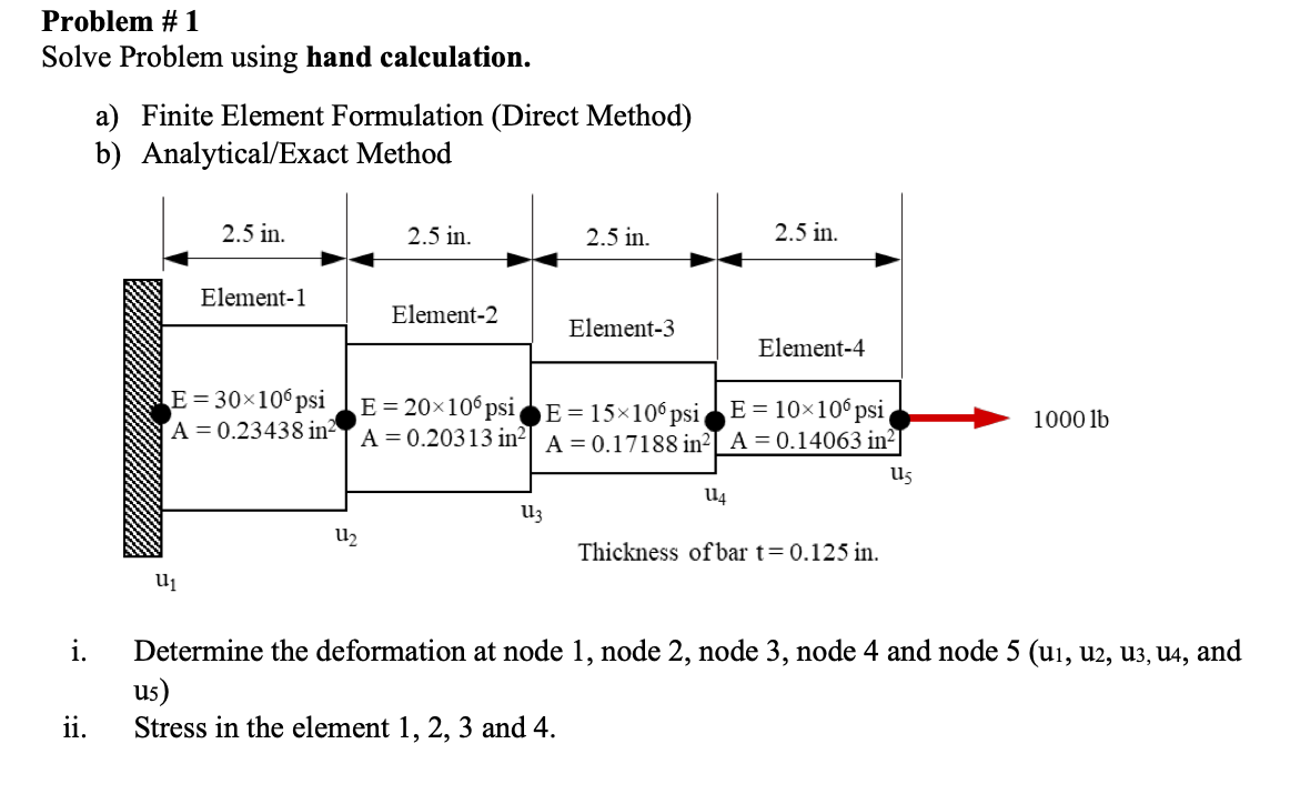Solved Problem # 1Solve Problem using hand calculation.a) | Chegg.com