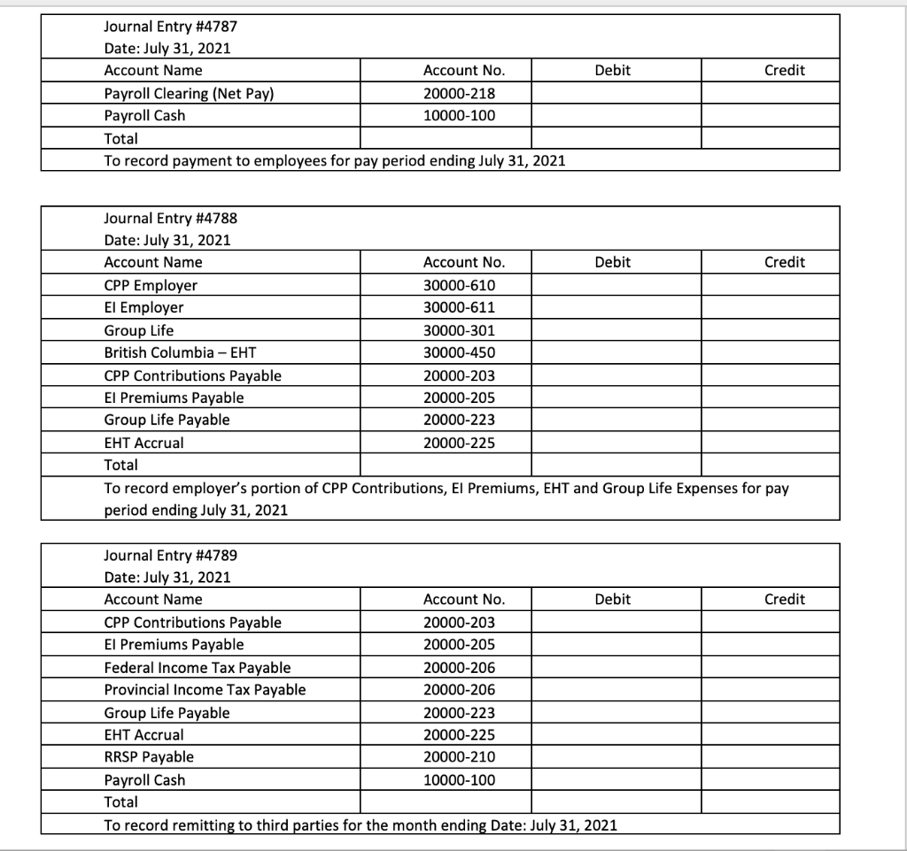 Complete the entire pay cycle process by calculating | Chegg.com