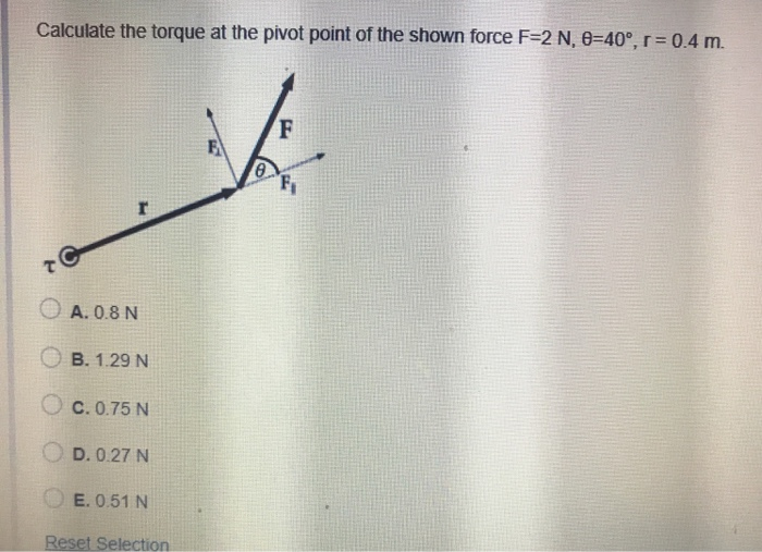 Solved calculate the torque at the pivot point of the shown | Chegg.com