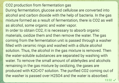 Solved CO2 production from fermentation gas During | Chegg.com