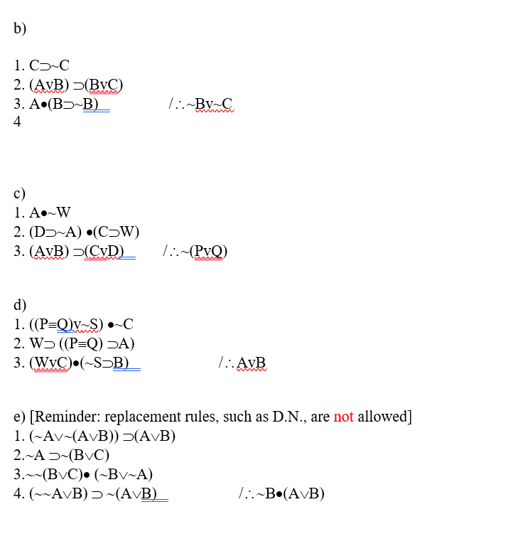 Solved use the 8 inference rules (Simp. Conj. D.S., H.S., | Chegg.com