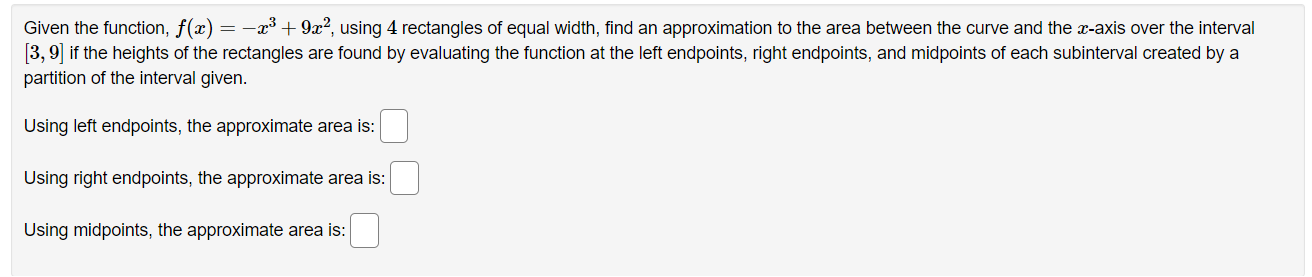 Solved Given the function, f(x)=-x3+9x2, ﻿using 4 | Chegg.com
