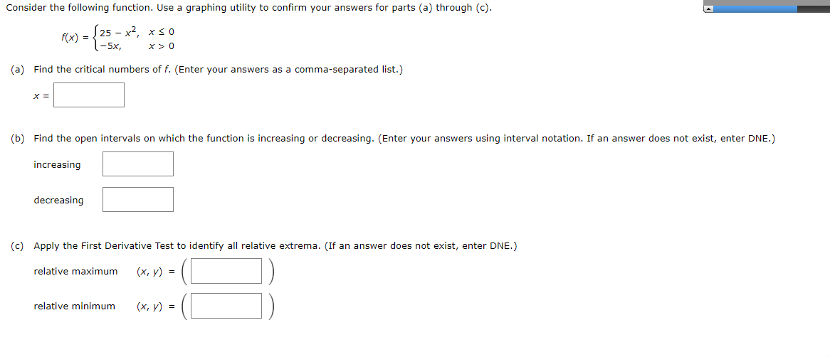 Solved Consider the following function. Use a graphing | Chegg.com