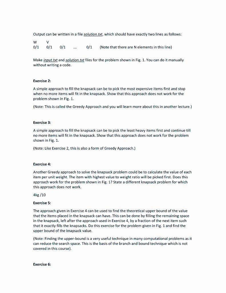 Solved Knapsack Problem ? 102NO Example of a one-dimensional | Chegg.com