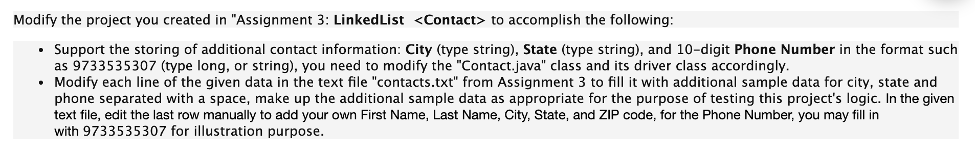 Solved Modify the project you created in "Assignment 3: | Chegg.com
