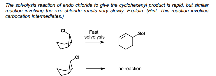 Solved The solvolysis reaction of endo chloride to give the | Chegg.com